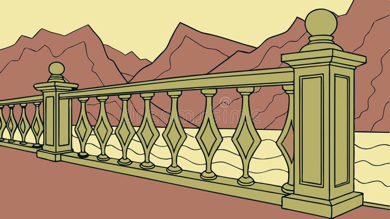 Ancient Balustrade Walkway Vector, Historic Architectural Element ...