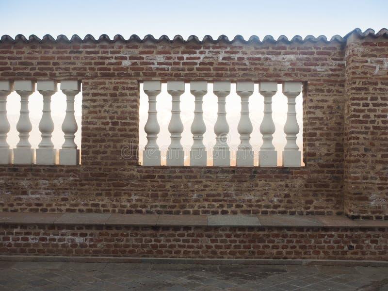 Ancient baroque balustrade stock image. Image of shafts - 140099649