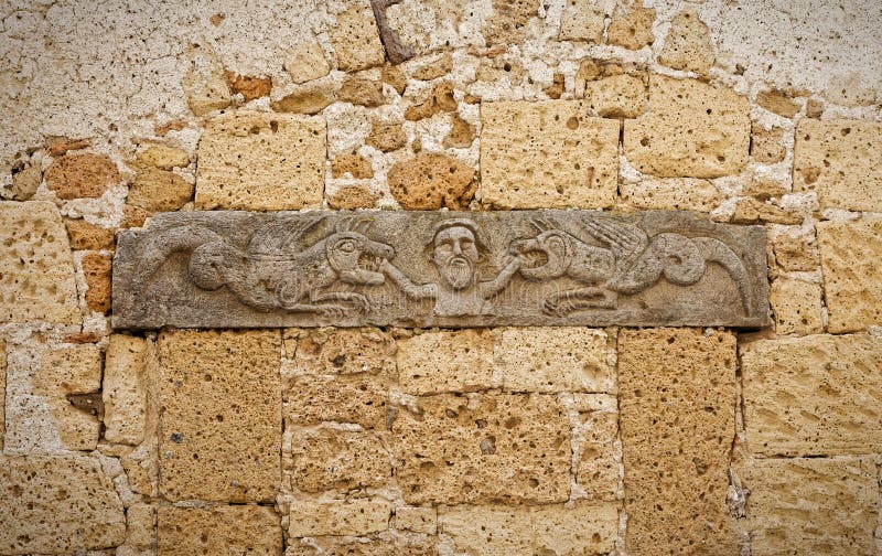 Ancient Bas-relief on a Wall of Tuff Representing a Man Bitten Stock ...