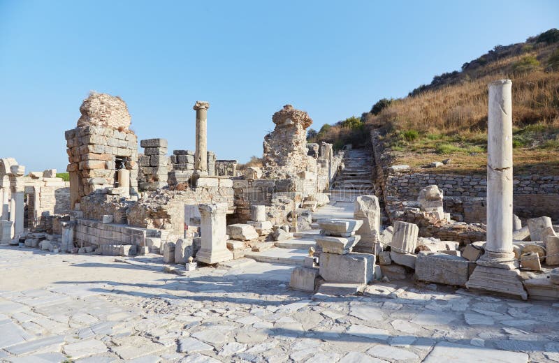 The Ancient Baths and Latrines of Ephesus Stock Image - Image of ...