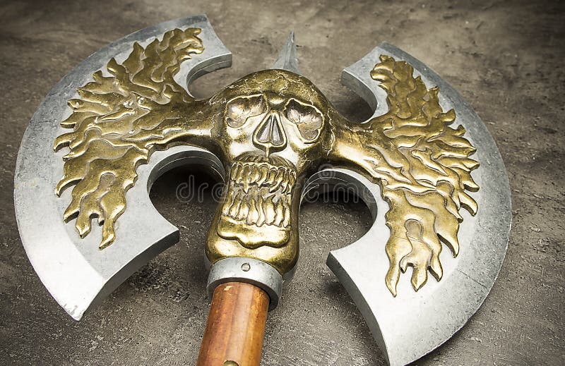 Ancient Battle Axe Close Up Stock Photo - Image of medieval, ottoman ...