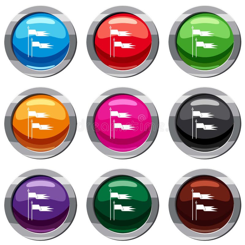 Ancient Battle Flags Set 9 Collection Stock Vector - Illustration of ...