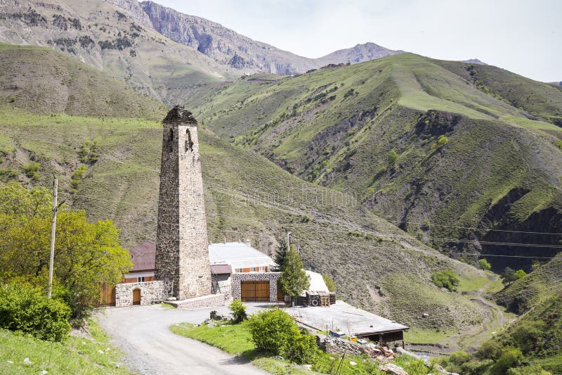 Ancient Battle Tower of Ingushetia Stock Photo - Image of europe, rock ...
