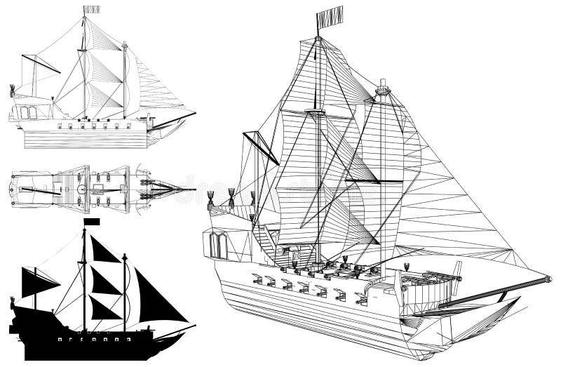 The Ancient Boat Vector 04 stock vector. Illustration of ancient - 16693214