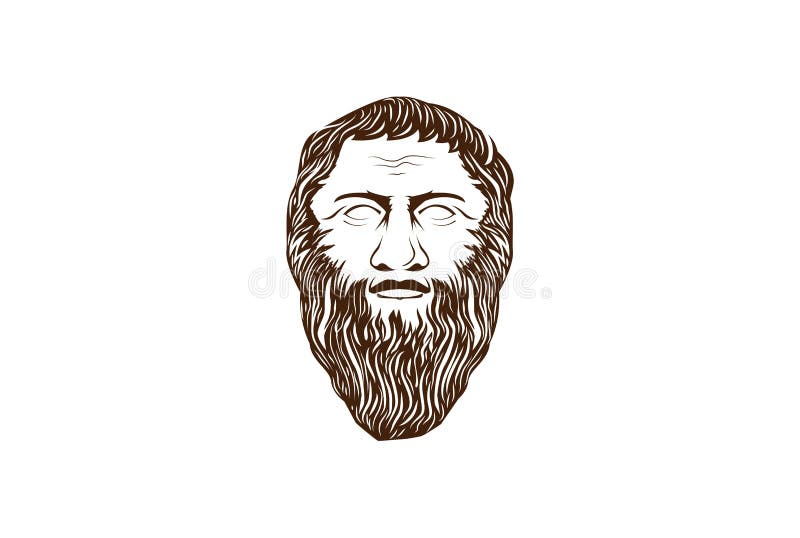 Ancient Beard Greek Philosopher Figure Face Head Statue Sculpture Logo ...