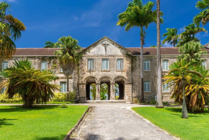 Ancient Beautiful Building of Codrington College, Barbados Stock Image ...