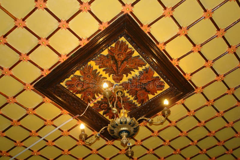 An Ancient Beautiful Ornament on the Ceiling. Stock Photo - Image of ...