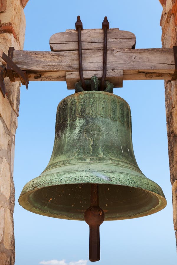Ancient Bell in Fortress of Calafell, Spain Stock Image - Image of ...