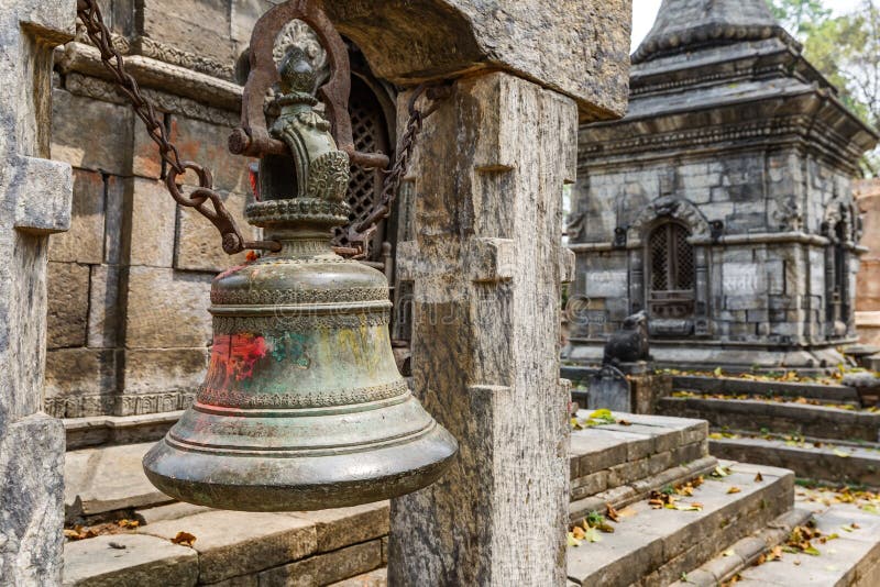 Ancient Bell at Pashupatinath Stock Image - Image of culture, courtyard ...