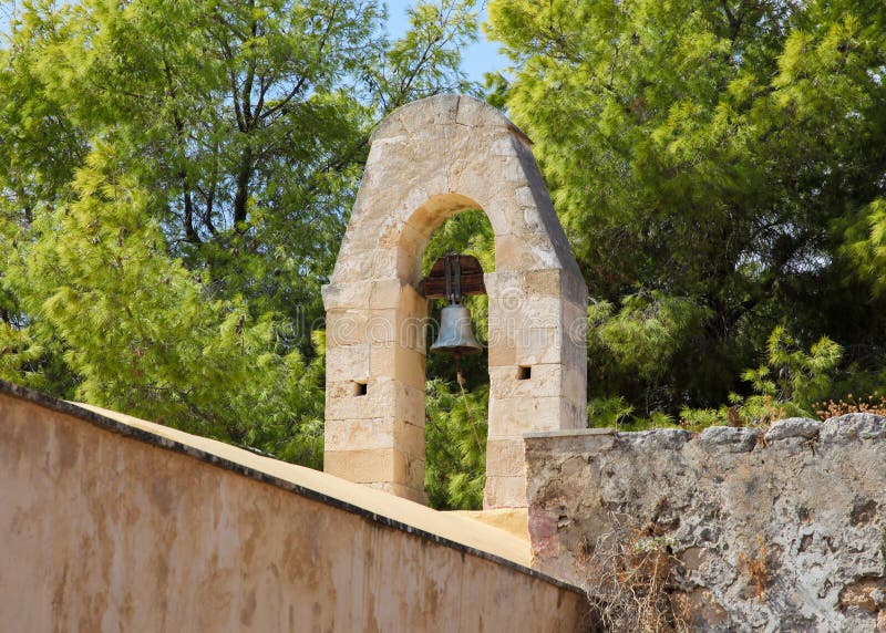 Ancient Bell in Rethymno, Crete, Greece Stock Image - Image of ...