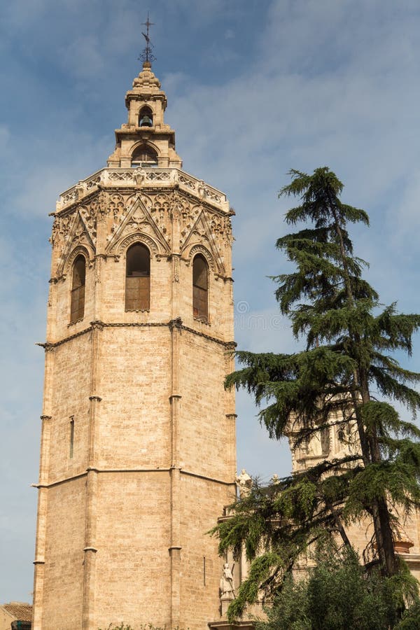 Ancient Bell Tower in Valencia Stock Image - Image of exterior ...