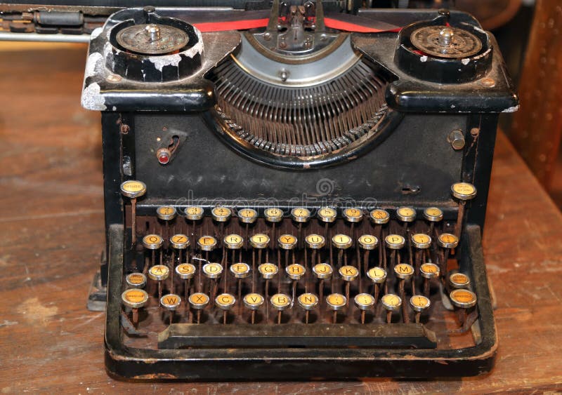 Ancient Black Rusty Typewriter Used by Typists Than Once Stock Photo ...