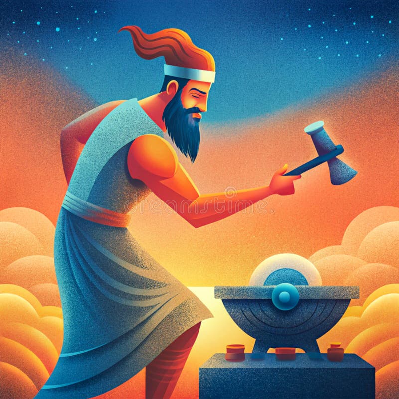 Ancient Blacksmith Forging Tools Under Starry Sky Stock Photo - Image ...