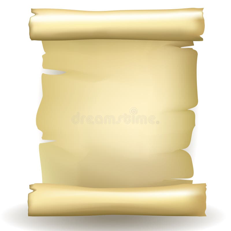 Ancient Paper Scroll Horizontal View Stock Illustration - Illustration ...