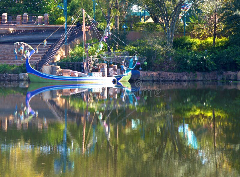 An Ancient Bost in the River Stock Image - Image of path, middle: 140436973