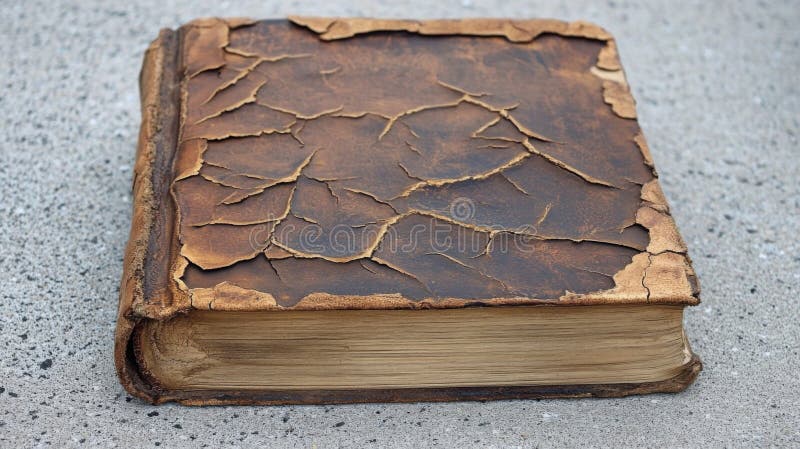 Ancient Book with Cracked Leather Binding Stock Illustration ...