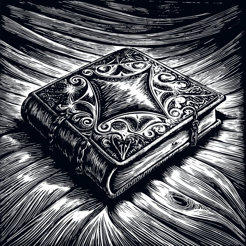 Ancient Book Engraved Vector Stock Illustration - Illustration of ...