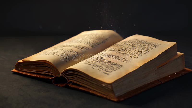 Ancient Book Turning Pages with Magic Particles Stock Footage - Video ...