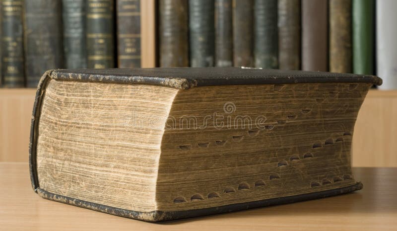 Ancient Book Volume in a Library Stock Photo - Image of cover, service ...
