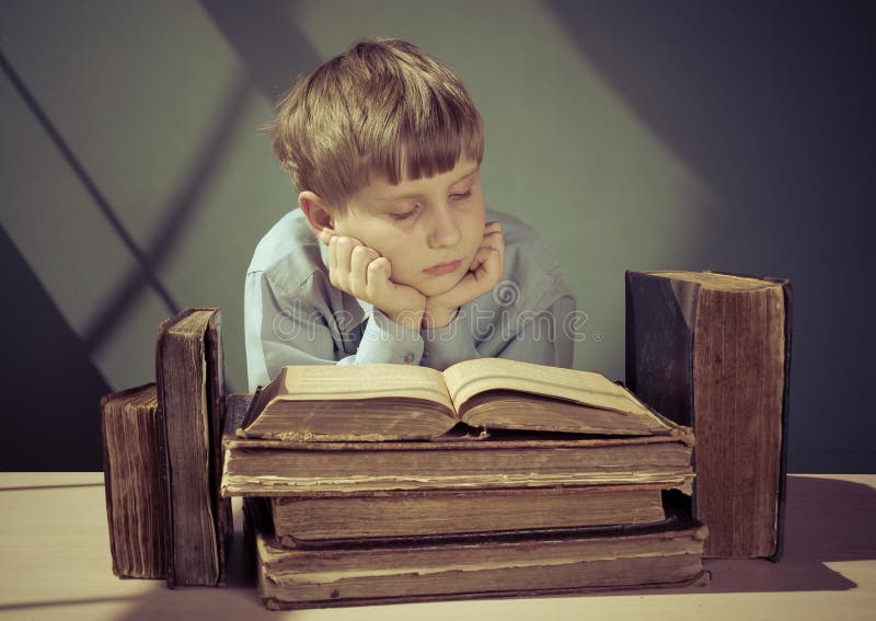 Ancient Books a Boy , a Child Prodigy Stock Photo - Image of education ...