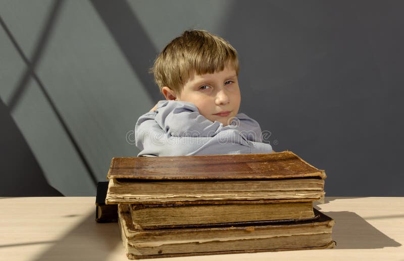 Ancient Books a Boy , a Child Prodigy Stock Photo - Image of books ...