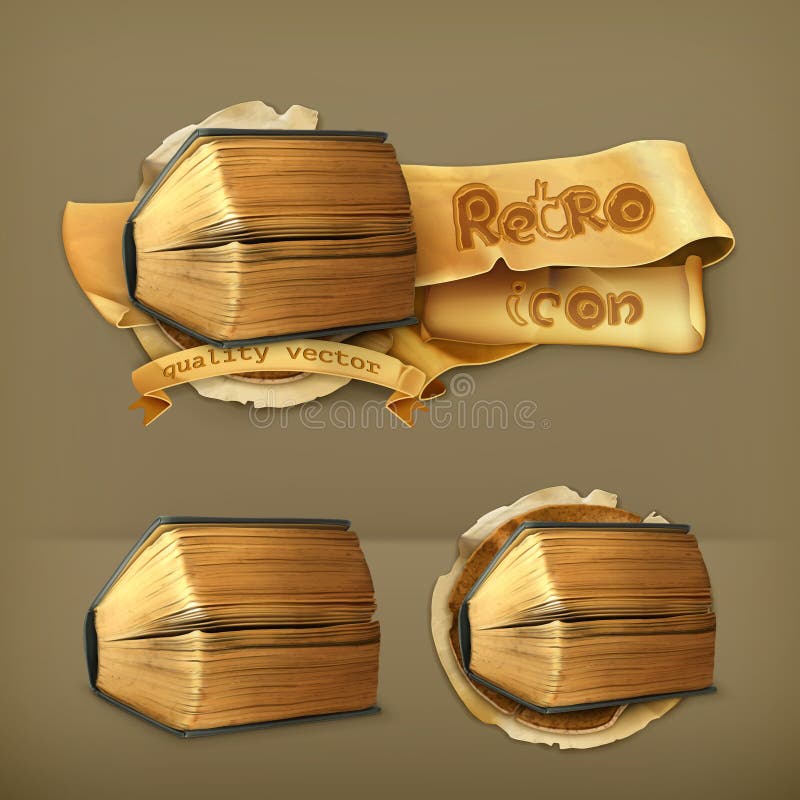 Ancient books icons stock vector. Illustration of intelligence - 57417136