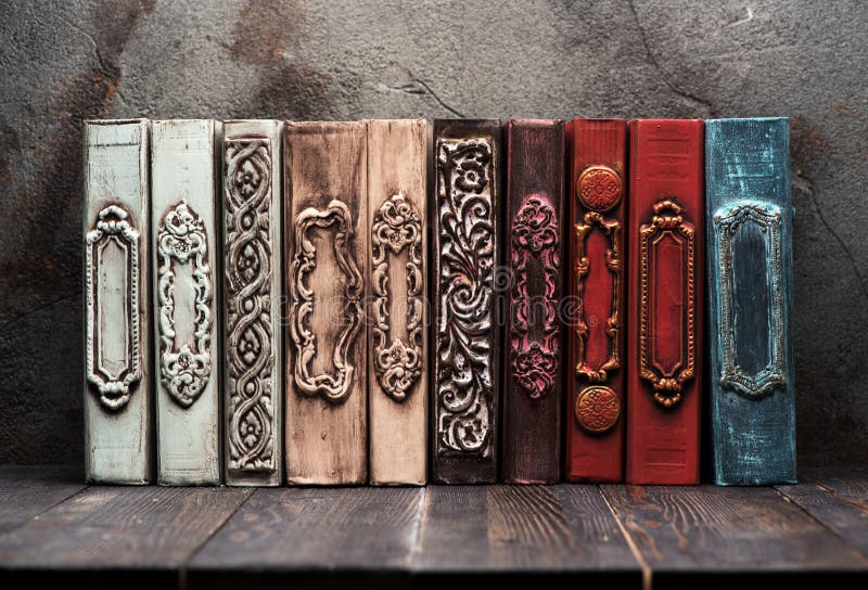 Ancient books on the shelf stock photo. Image of literature - 125212046