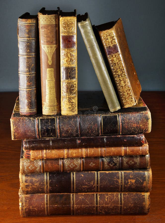 Ancient Books on Shelf in the Library 1 Stock Photo - Image of room ...