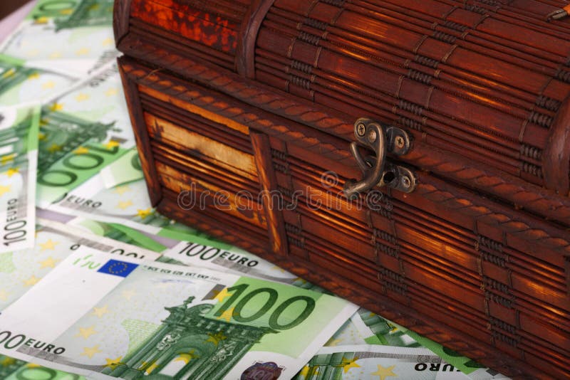 Ancient Box on Euro Banknote. Stock Image - Image of note, market: 7204197