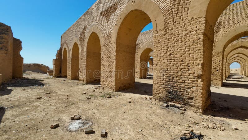 Ancient Brick Arches in Desert Landscape Stock Image - Image of desert ...