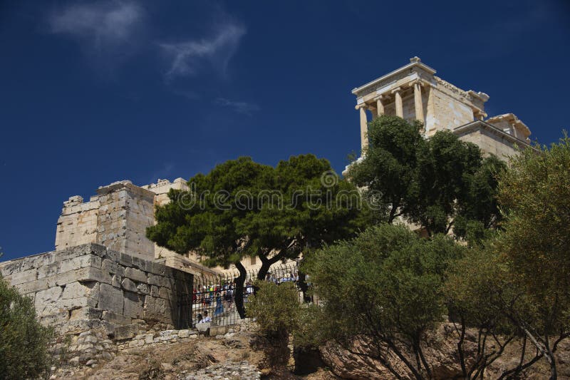 Ancient Brick Building on a Hill in Greece Stock Photo - Image of ...