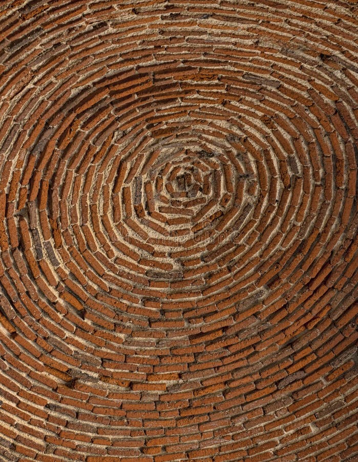 Ancient Brick Circular Laying Stock Photo - Image of center, background ...