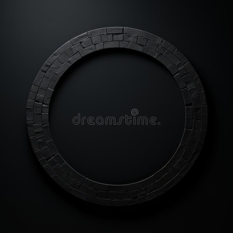 Ancient Brick Minimalistic Round Picture Frame. Stock Illustration ...