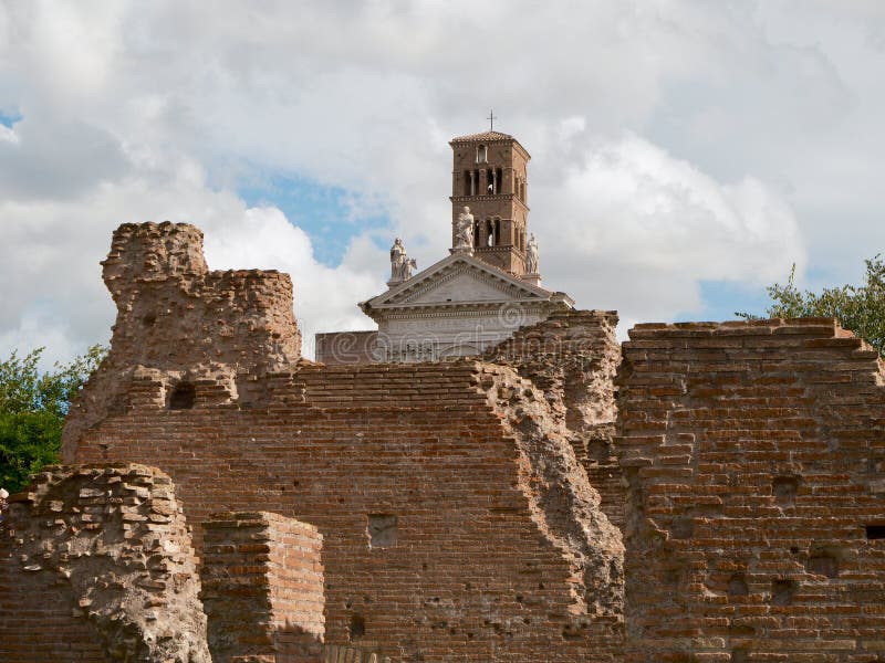 Ancient Ruins in the Roman Forum Stock Photo - Image of greenery, newer ...