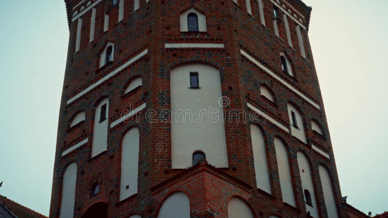 Historic Brick Tower Against a Dramatic Sky Stock Video - Video of ...