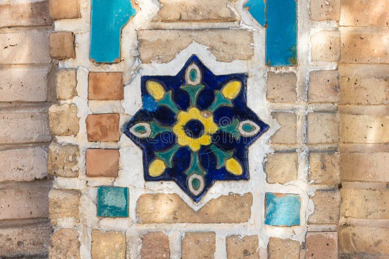 Ancient Brick Wall with Arabic Pattern Decoration Stock Photo - Image ...