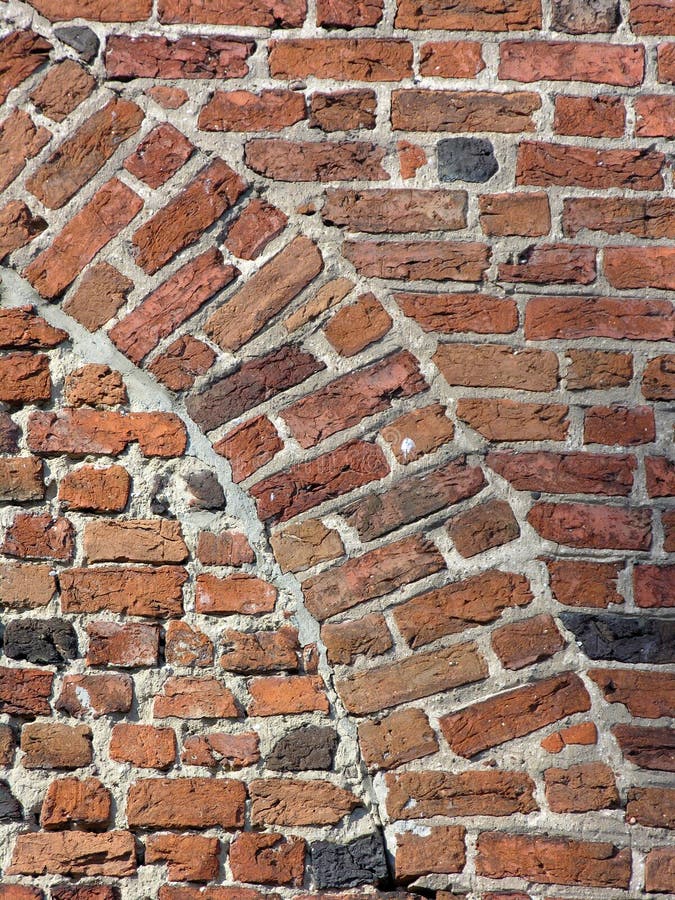 Ancient Brick Wall with Arch Stock Image - Image of crumbling, decay ...