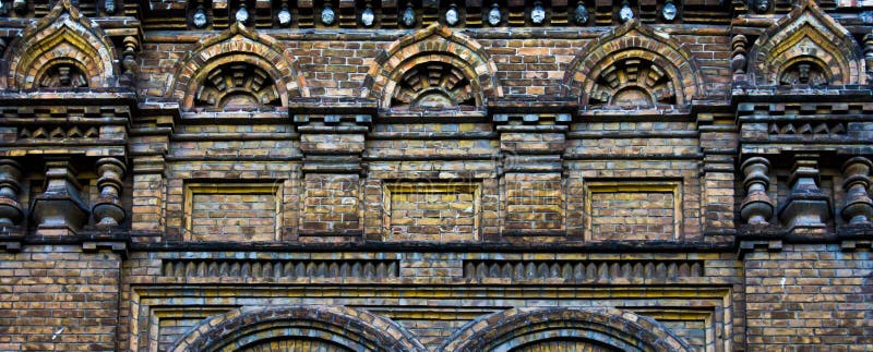 Ancient Brick Wall, Ornate Stonework, Rich Color Stock Photo - Image of ...