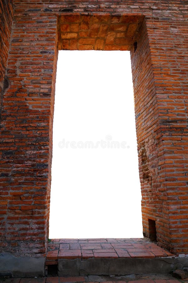 Ancient Brick Window Frame of an Ancient Thai Temple in Ayutthaya ...