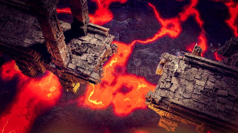 Ancient Bridge Collapsed Over a River of Lava. Explorer and ...