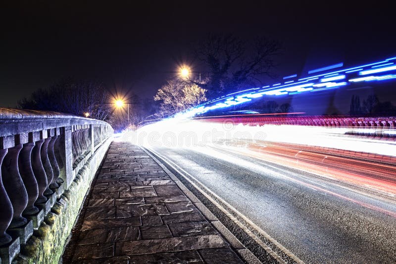 Ancient Bridge at Night with Slow Shutter Speed Stock Photo - Image of ...