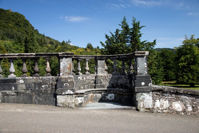 Ancient Bridge Parapet and Stone Seating Area Stock Image - Image of ...