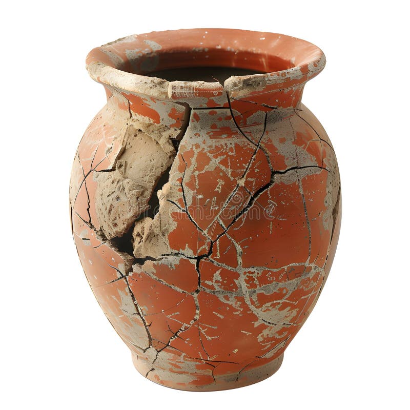 Ancient broken pot stock illustration. Illustration of isolate - 324134616