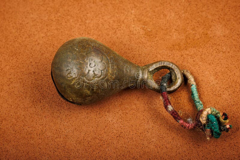 Ancient Bronze Bell with Engravings and Rope Stock Illustration ...