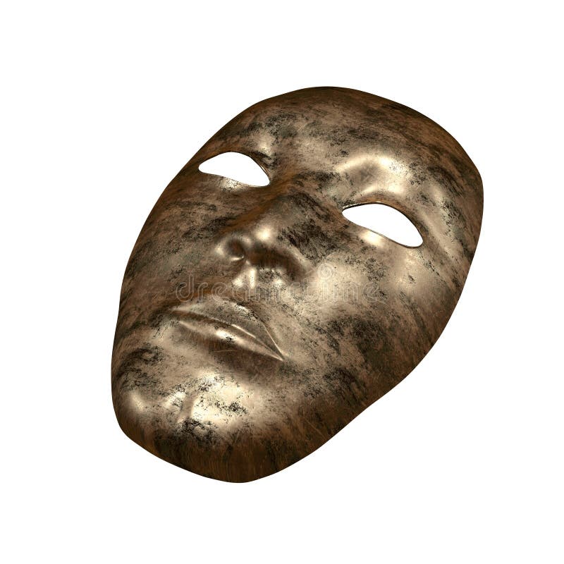 Ancient Bronze Mask 3d Rendering Stock Illustration - Illustration of ...