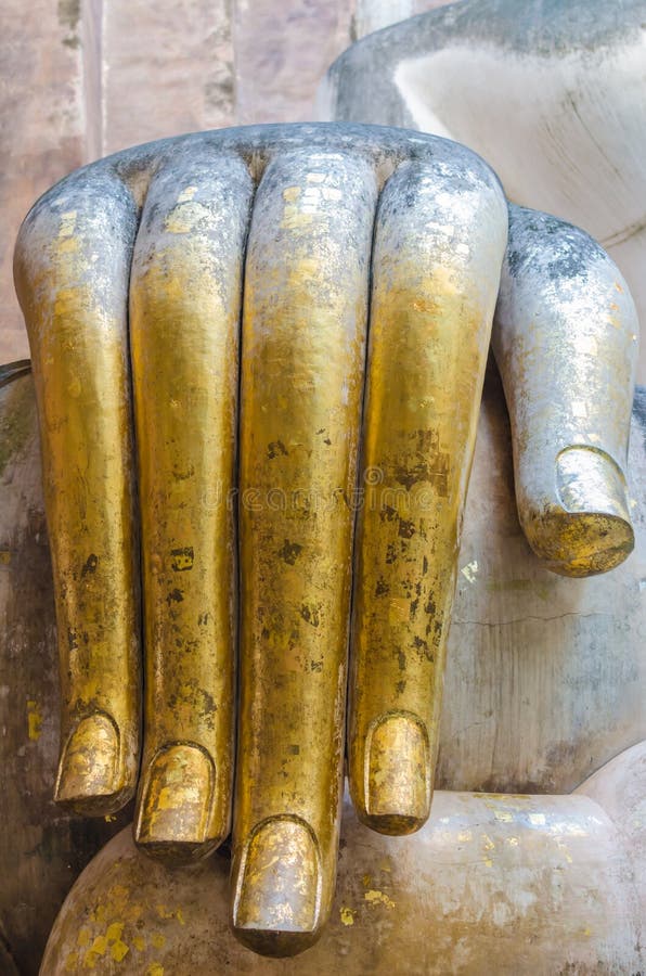 Ancient Buddha Hand-close Up Stock Image - Image of closeup, sukhothai ...