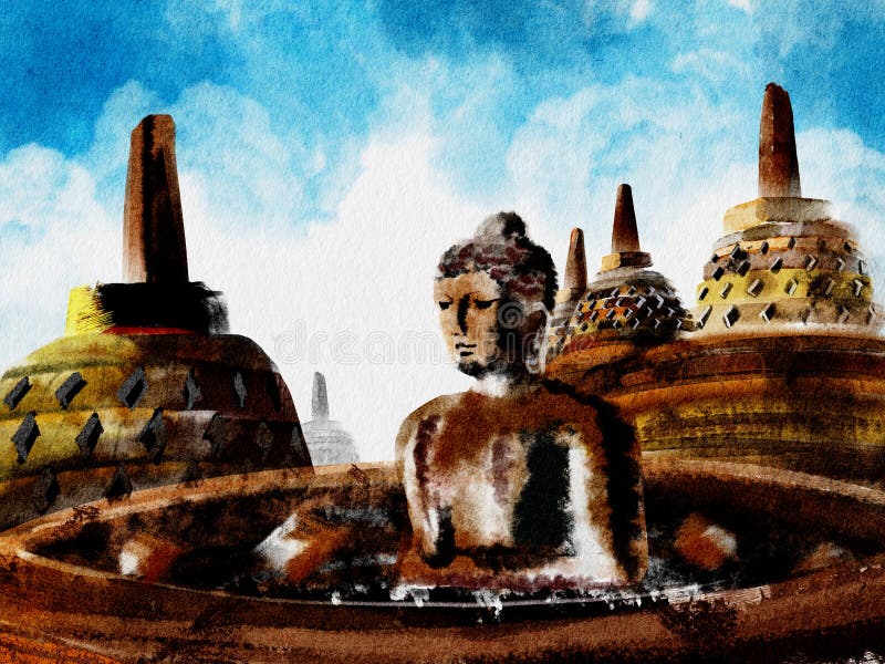 Ancient Buddha Statue in Borobudur Temple ,Java Island ,Indonesia Stock ...