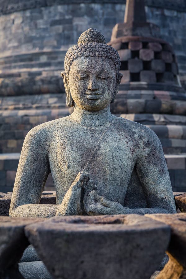 Buddha Statue in Borobudur Temple, Java Island, Indonesia. Stock Photo ...
