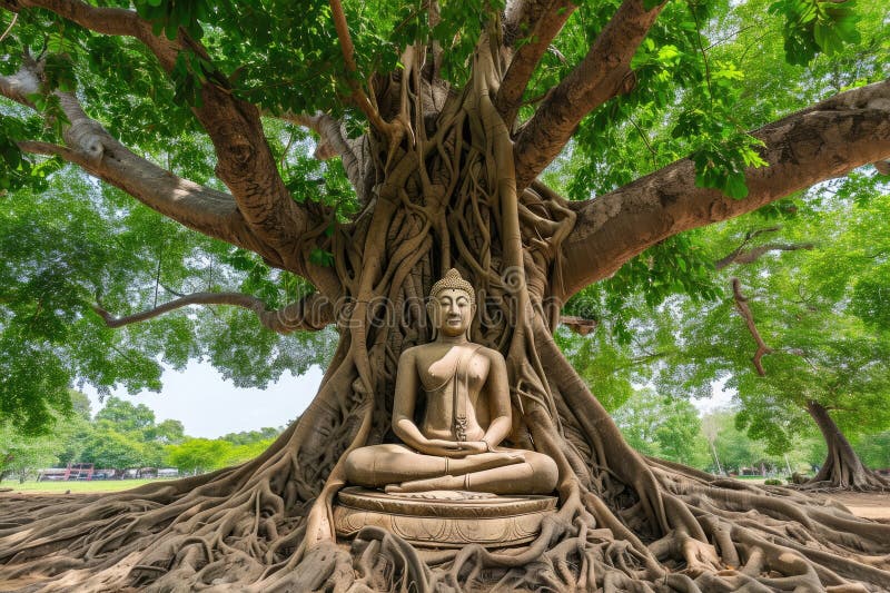 Buddha Statue Under Tree Stock Illustrations – 130 Buddha Statue Under ...