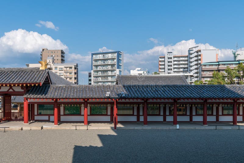 The Ancient Buddhist Buildings in Shitennoji Temple Stock Image - Image ...